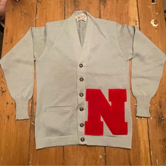 Catalina | Sweaters | Vintage 95s Grey Wool Varsity Letter Man Sweater ...
